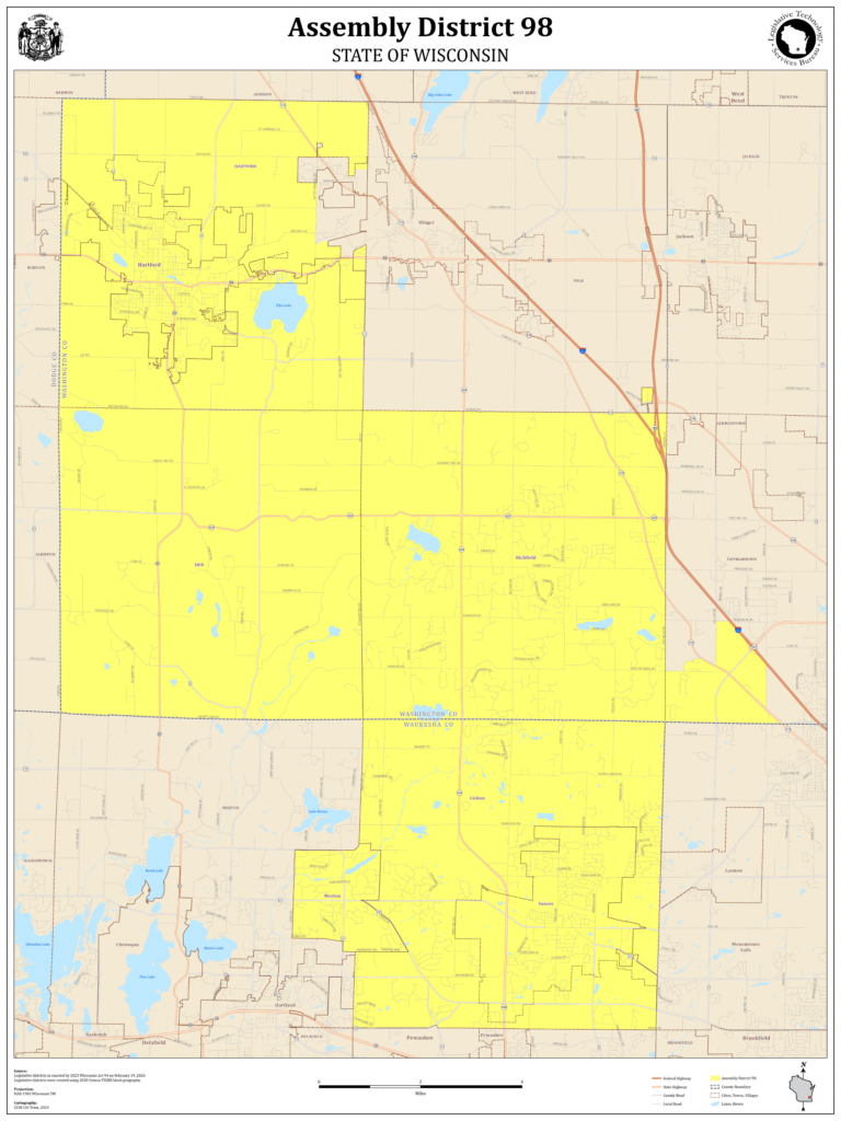 Wisconsin Assembly District 98 Map - Piwowarczyk for Assembly